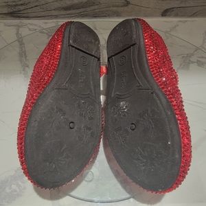 Link | Shoes | Ooak Custom Ruby Red Rhinestone Pageant Stage Flats Size ...